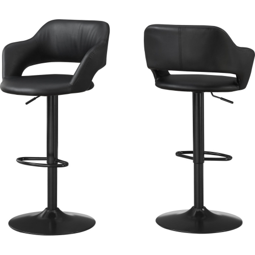 Monarch I-2381 Bar Stool with Hydraulic Lift in Black Leatherette on ...