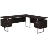 Monarch I-7304 70" Computer Desk in Dark Taupe (Left or Right Facing)