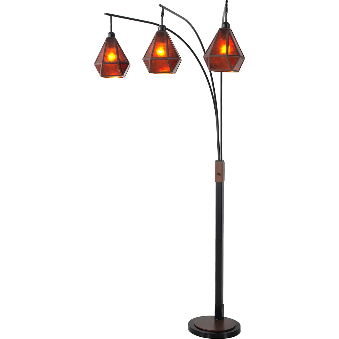 Nova 217723 Artifact 3 Light Arc Floor Lamp in Amber Mica & Espresso ...