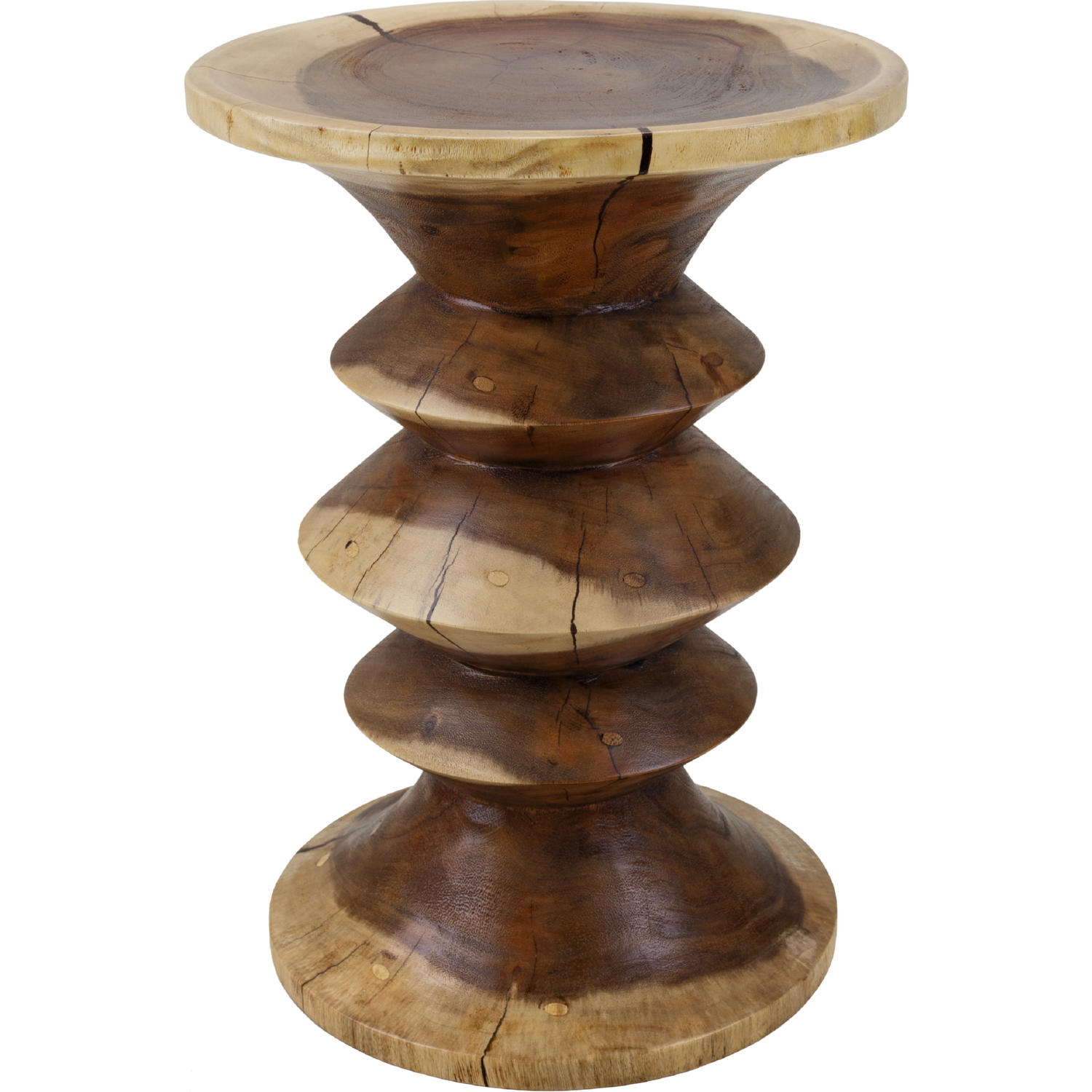 NPD 1210026-N Ziva Side End Table in Natural Trembesi Wood