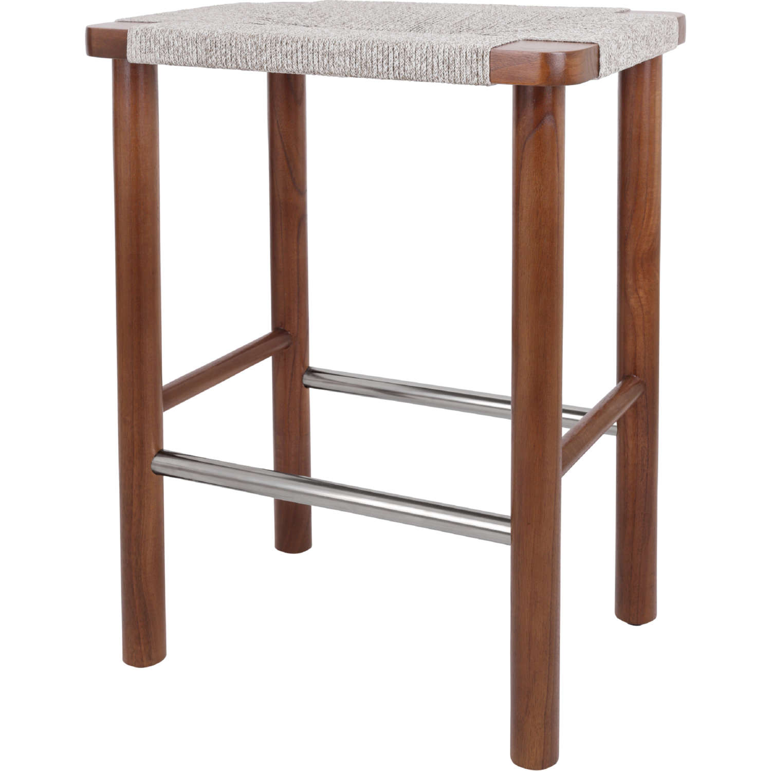 NPD 4800008-MTS Elio Counter Stool in Sand Rope, Cinnamon Wood & Metal