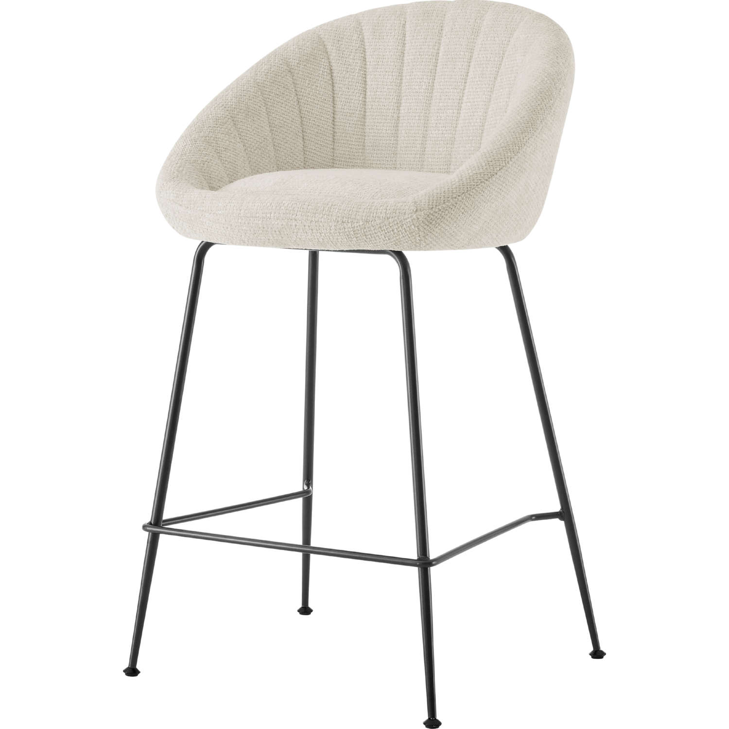 NPD 9300162-627 Watson Counter Stool in Ivory Fabric & Gunmetal (Set of 2)