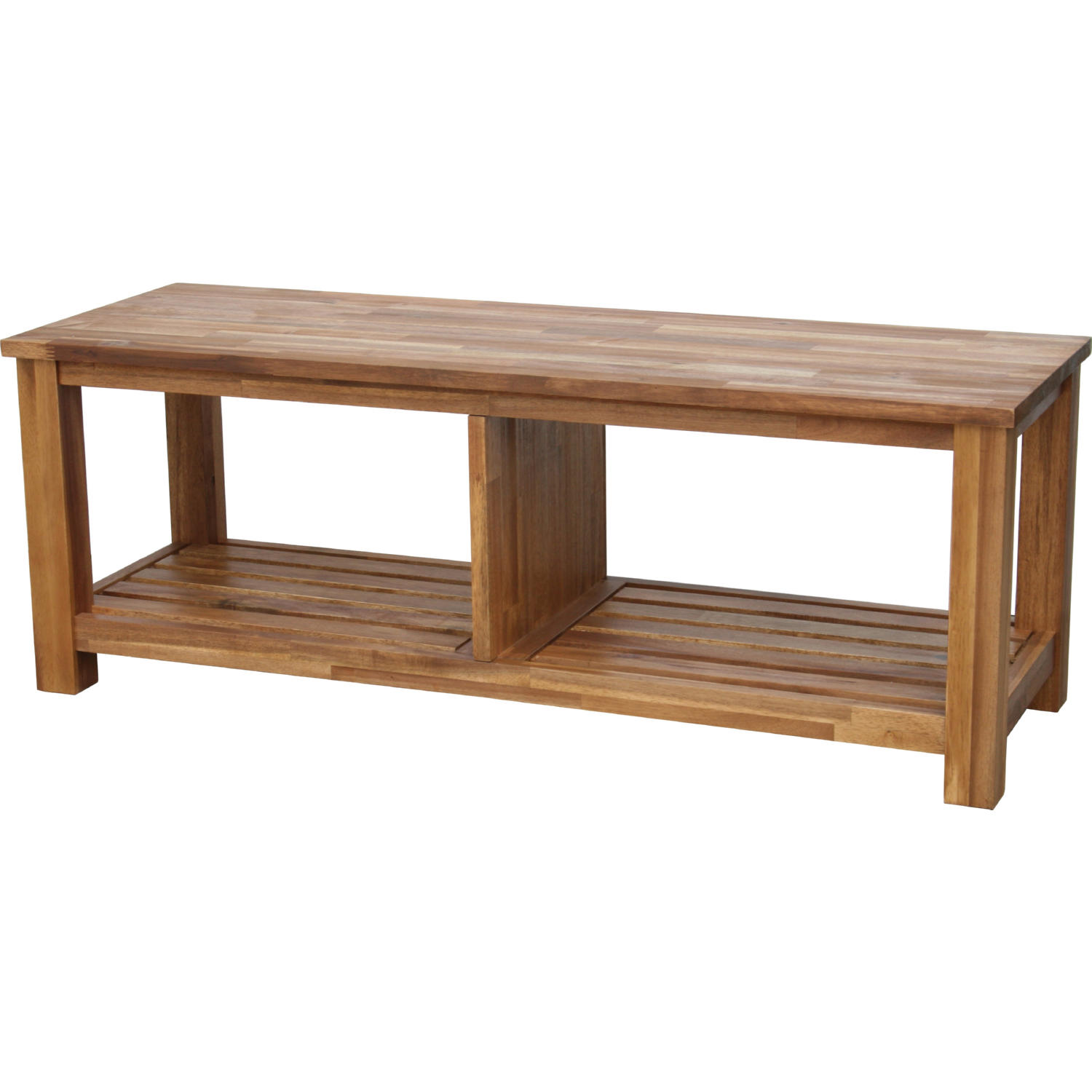 NPD 803516-118 Tiburon 43" TV Stand Bench in Amber Solid Acacia Wood