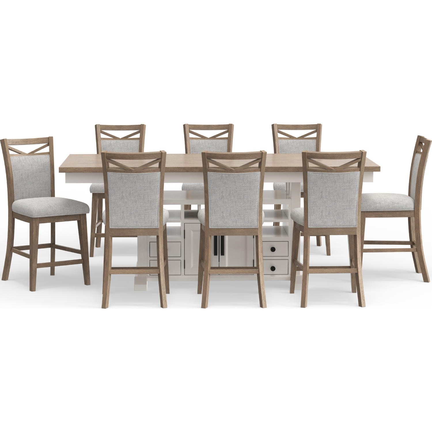 Parker House DAME-9PC-72CTR-2226-COT Americana Modern 9 Piece Counter ...