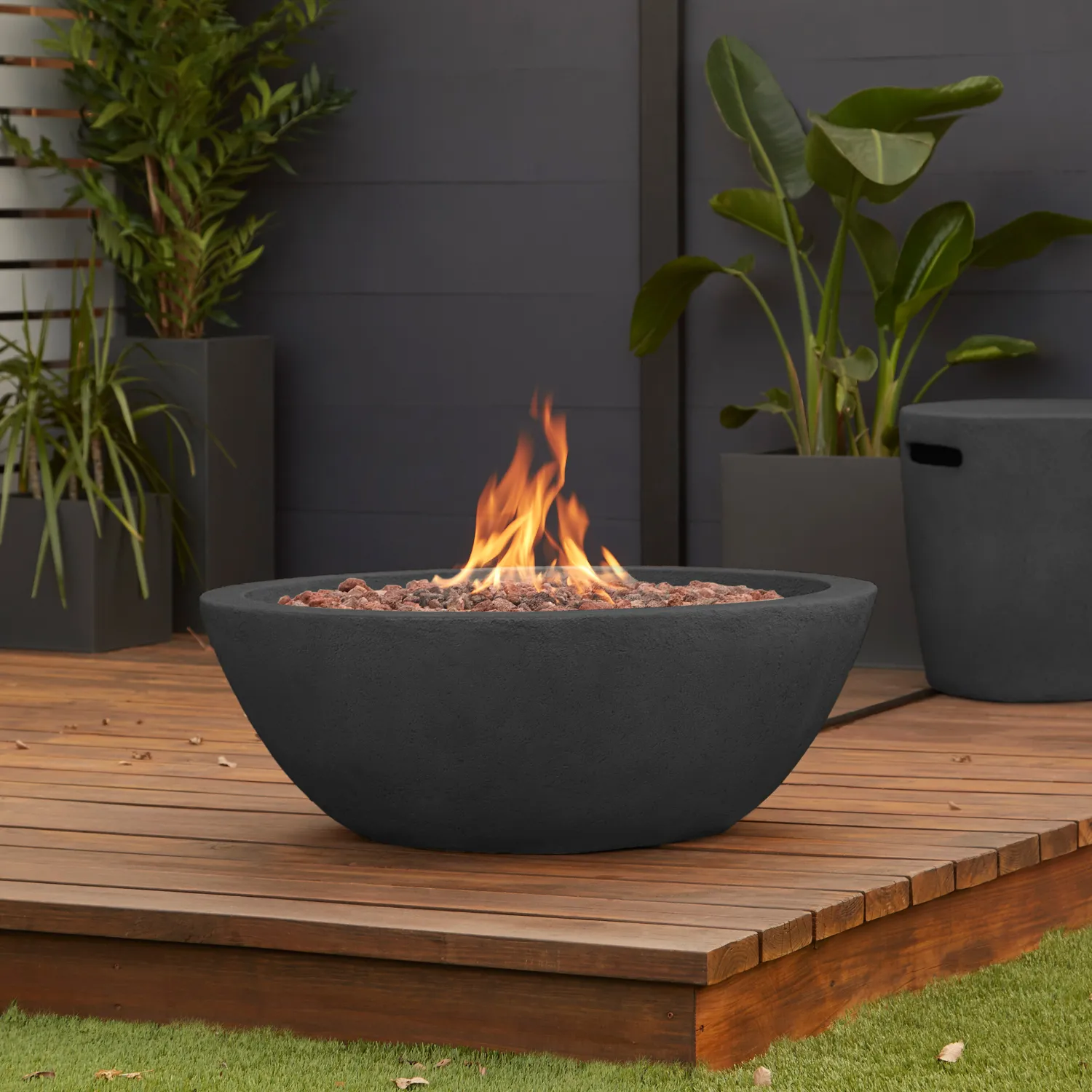 Real Flame C539LP-SHL Riverside Fire Bowl in Shale
