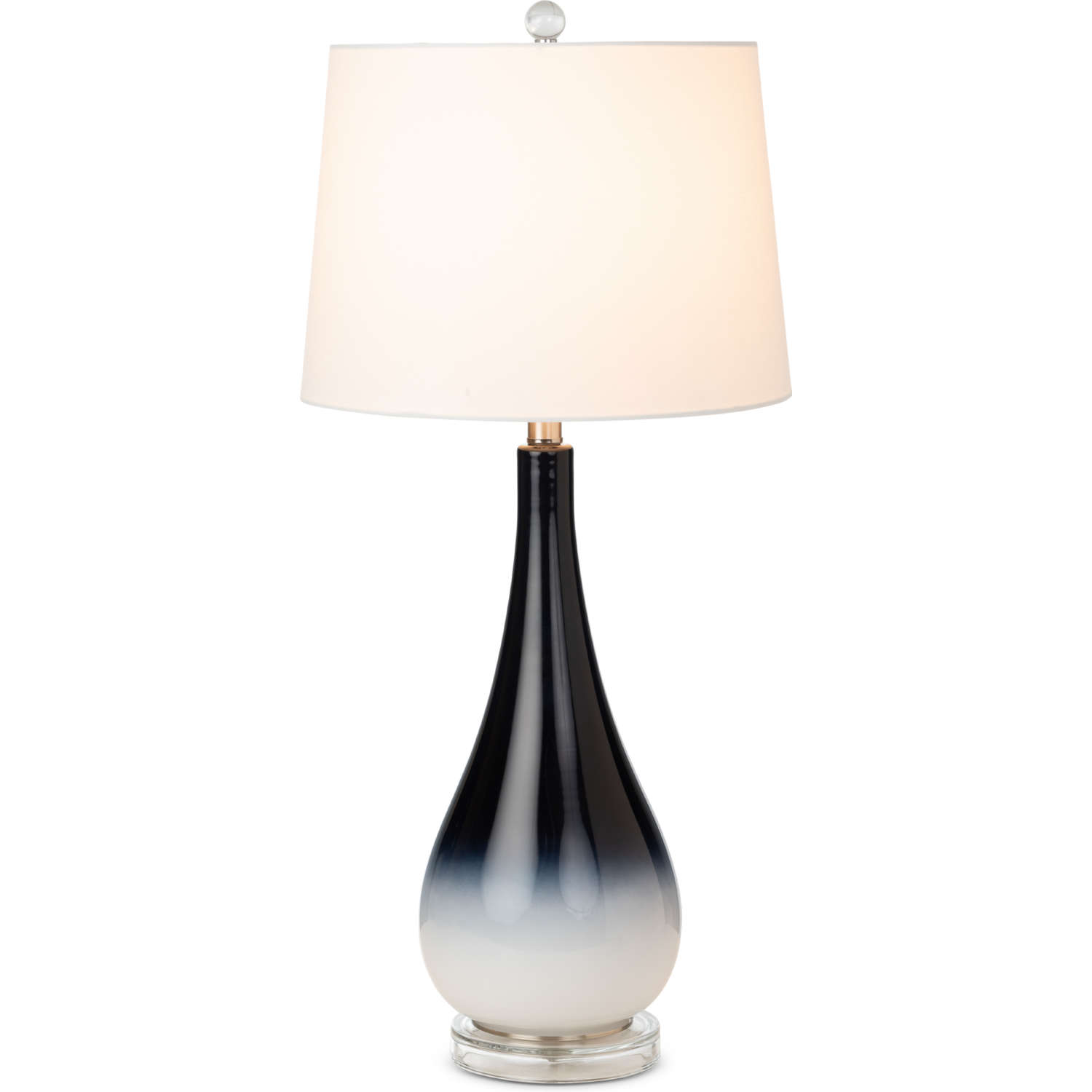 Lux Lighting LUX-106-BLACK/WHITE Serenity 30.5"H Table Lamp in Black ...