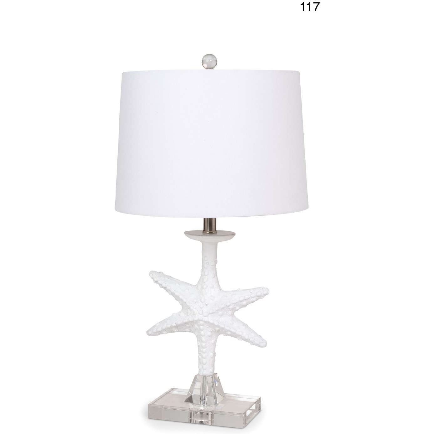 Lux Lighting LUX-117-WHITE Patrick 28"H Table Lamp in White Starfish ...