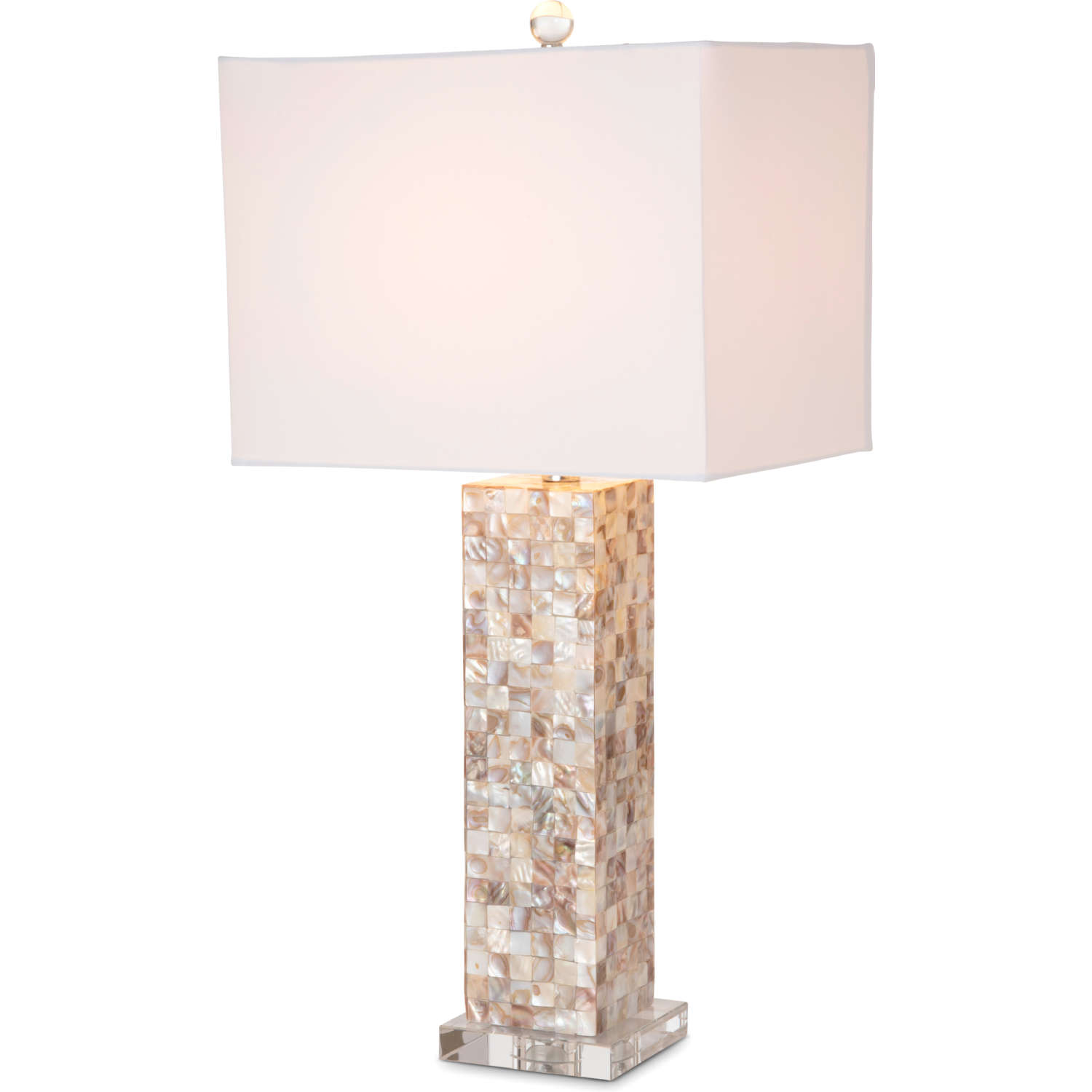 Lux Lighting LUX-1720-PEARL Harper 28"H Table Lamp in Nature Mother of ...