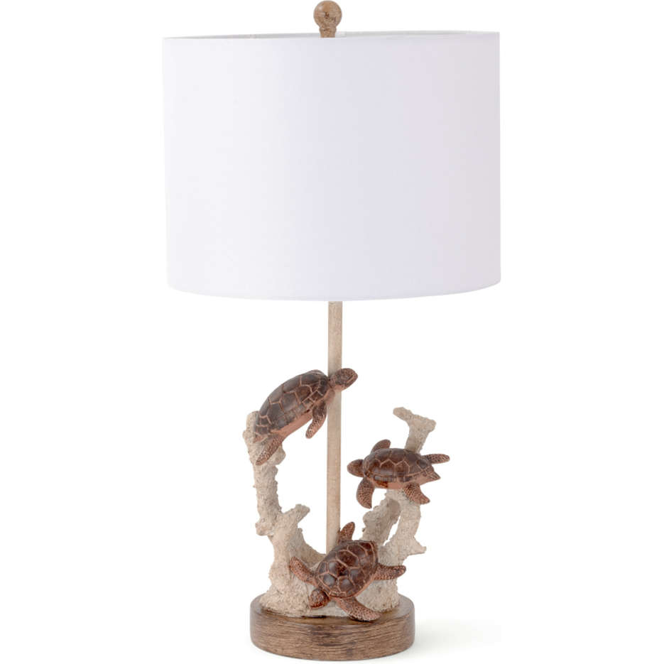 Lux Lighting LUX-2030-NAT Turtles 27"H Table Lamp in Natural & Coral ...