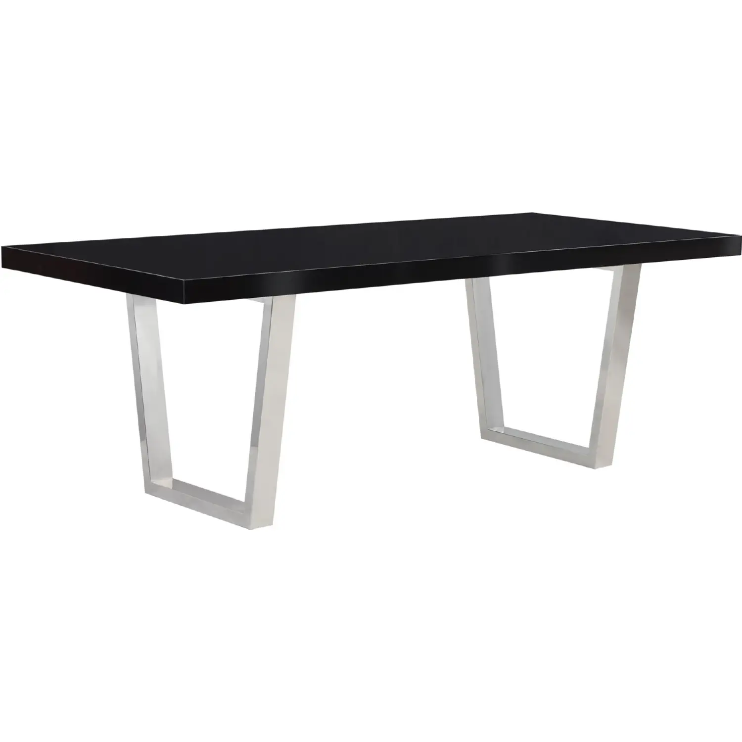 Vilo Home VH7000 Elena Dining Table in High Gloss Black Melamine & Chrome