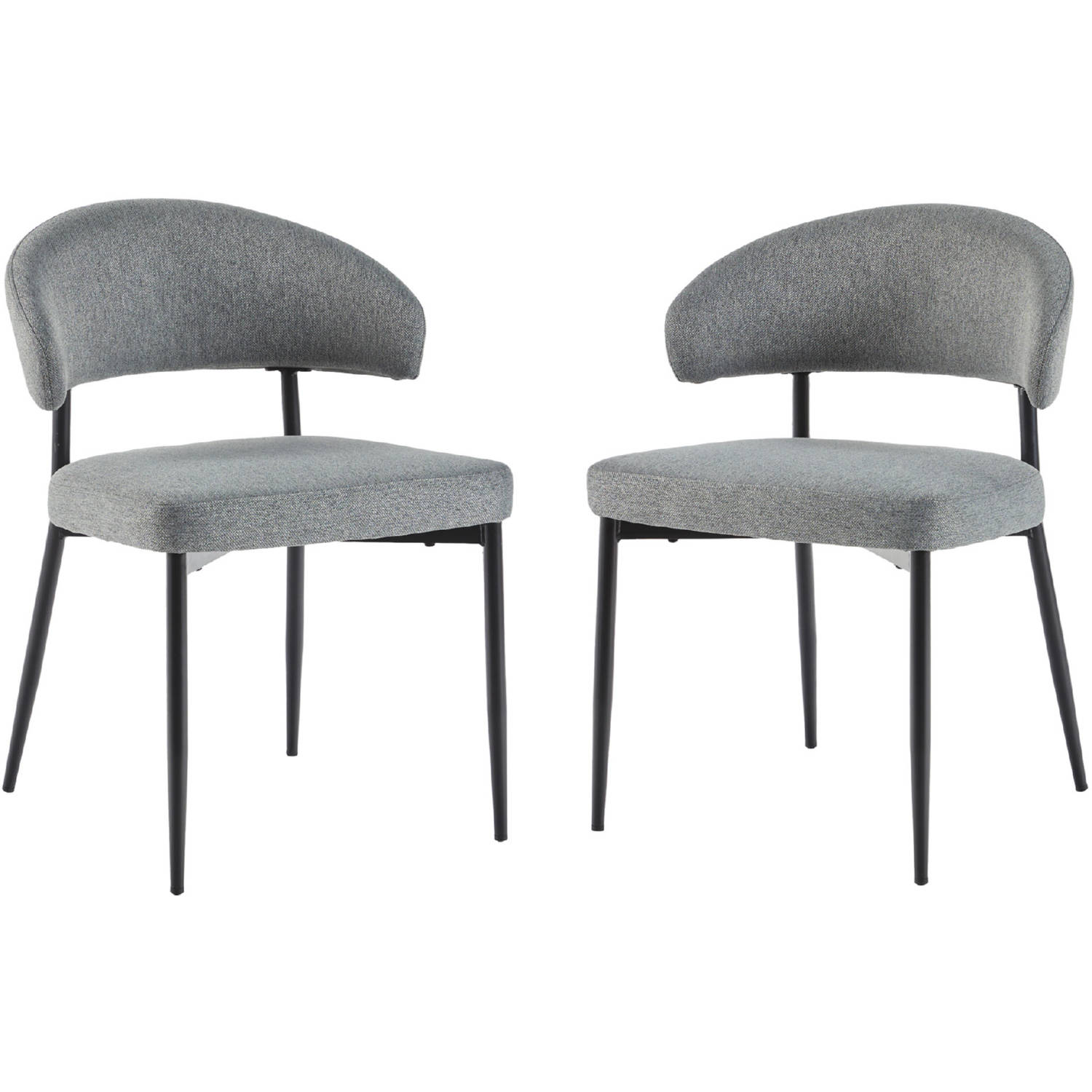 Walker Edison ALSD1ECL Alexis Curved Back Dining Chair in Charcoal Gray ...