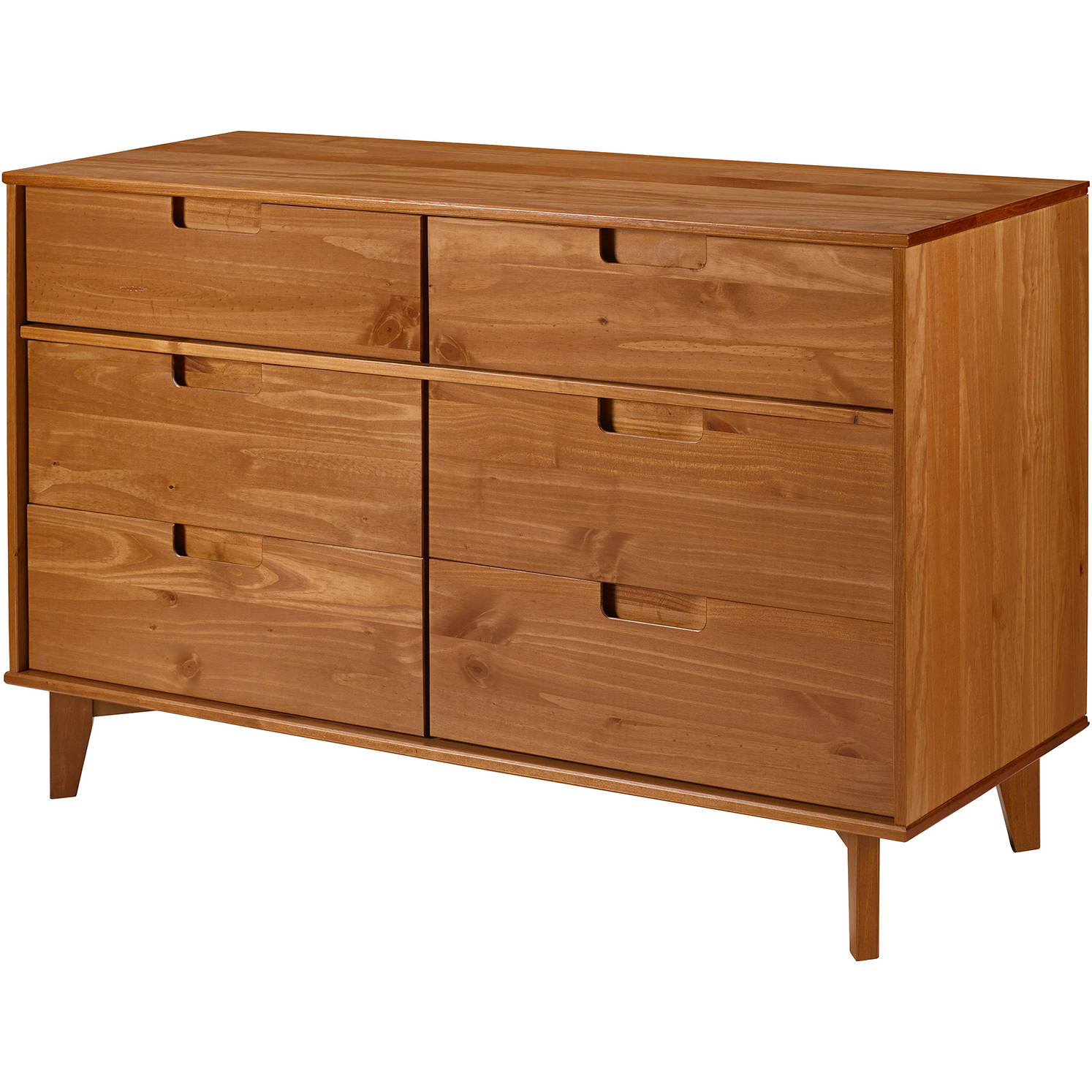 Walker Edison BR6DSLDRCA-T Sloane 6 Drawer Groove Handle Dresser in ...