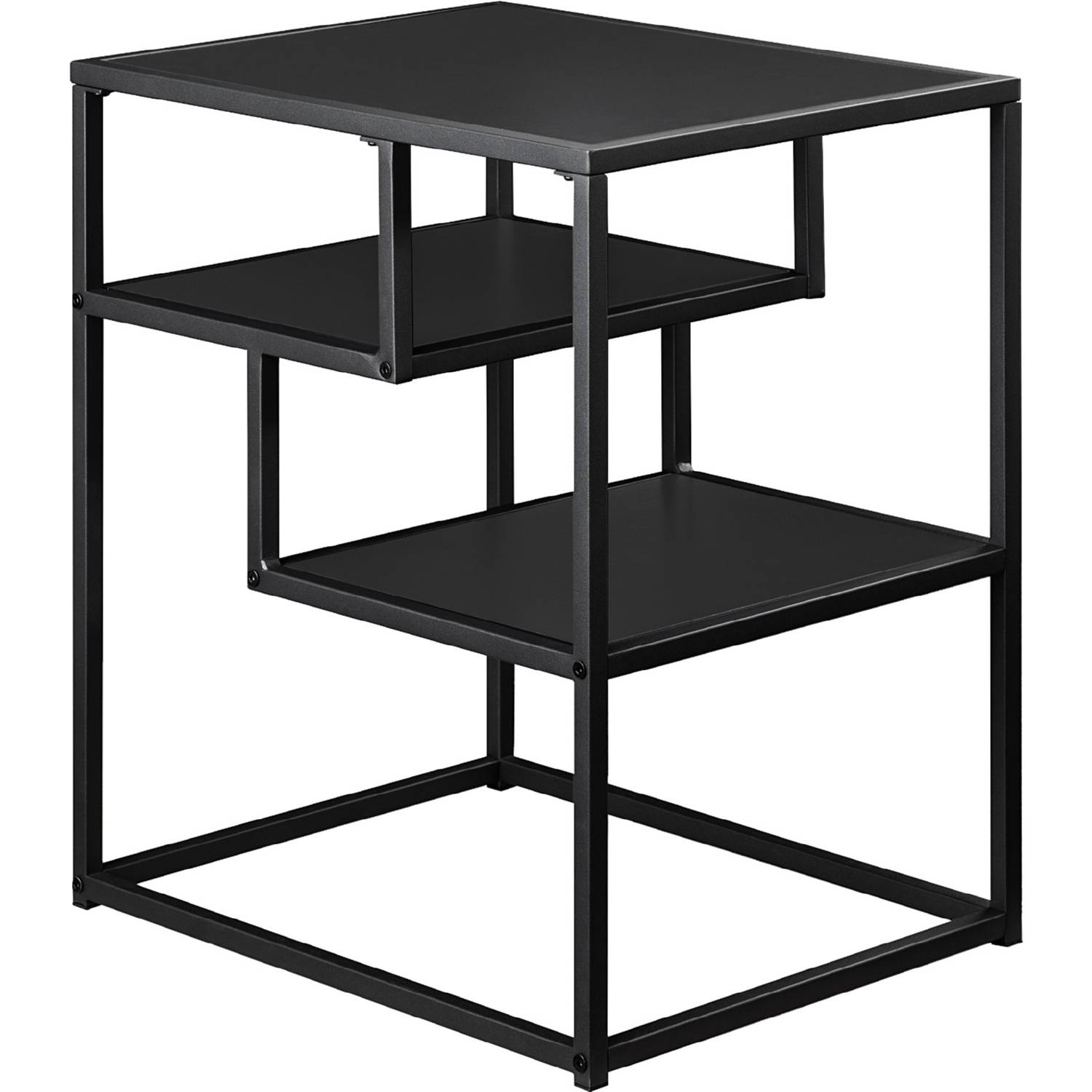 Walker Edison MYO16STSB Maya 16" Side Table in Black Finish & Black Metal