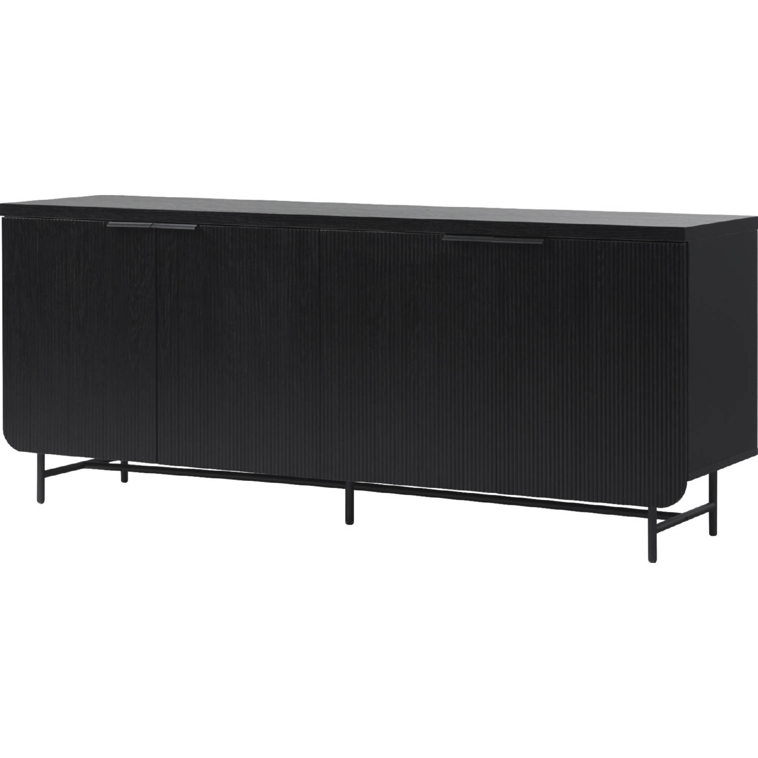 Walker Edison REED5DBL2 Reema 69" 4 Door Sideboard in Black Finish Wood ...