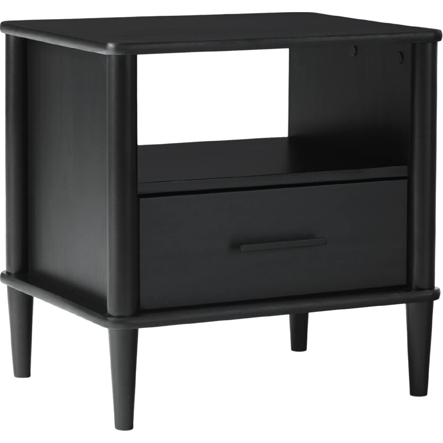 Walker Edison SPNB4CBL 20" Spindle Leg Nightstand in Black Finish