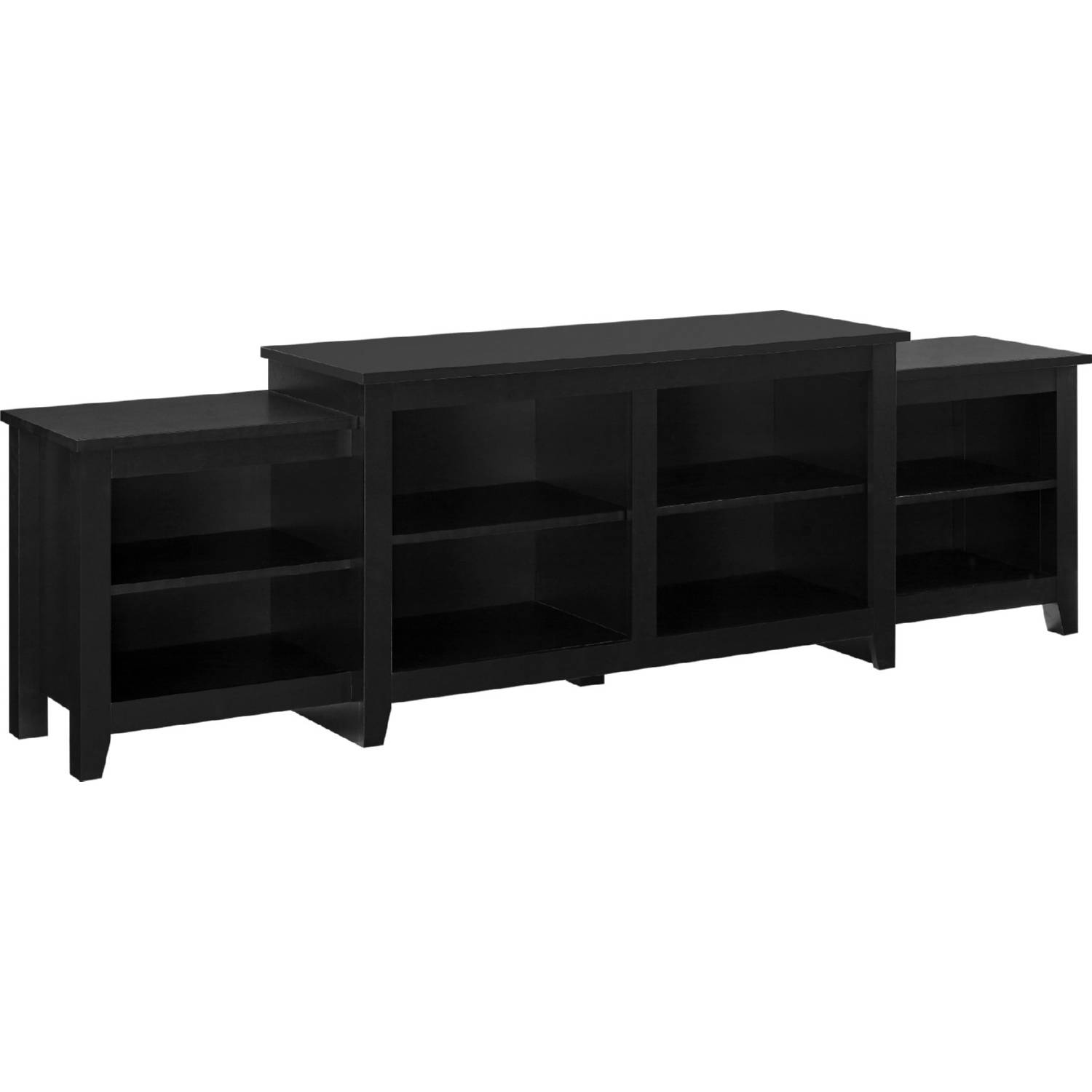 Walker Edison W80CSPTTSB Simple 80" TV Stand with Tiered Top in Black ...