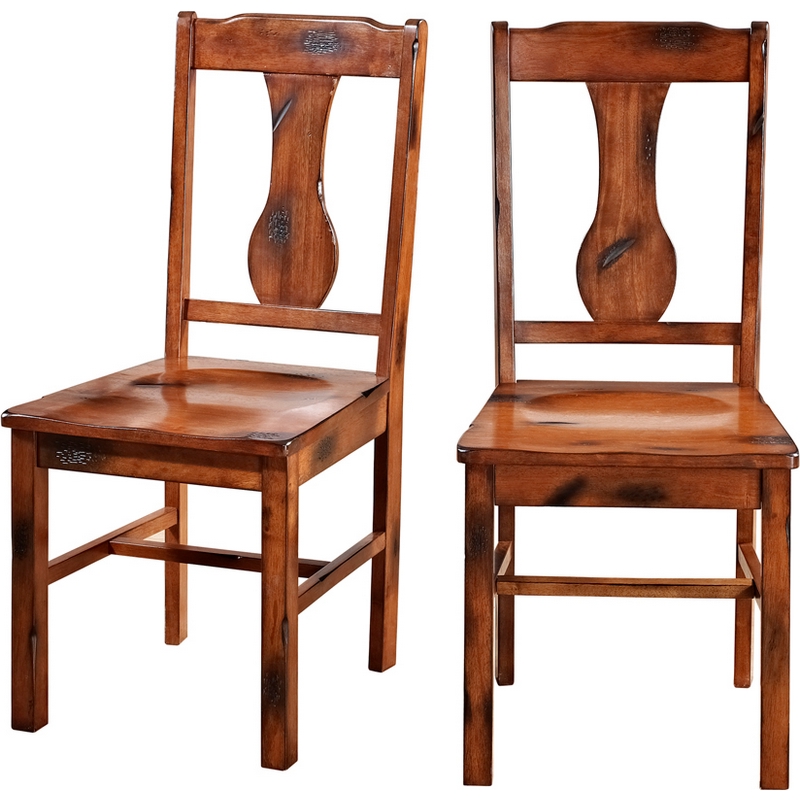 Walker Edison CHH2DO Huntsman Dining Chair in Dark Oak (Set of 2)