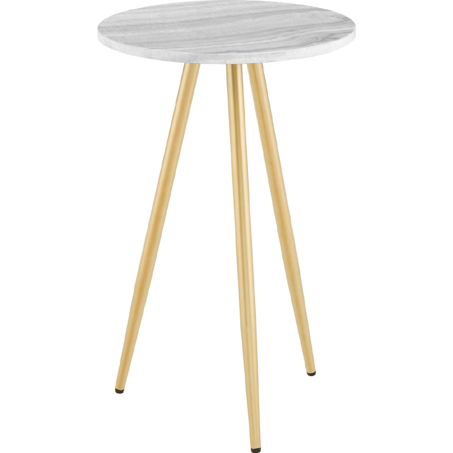 Walker Edison TLLL8KGVG Tilly Round Side Table in Faux White Grey ...