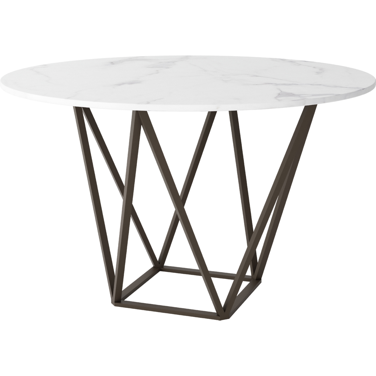 Zuo 100715 Tintern 51" Round Dining Table Marble Like Top on Antique ...