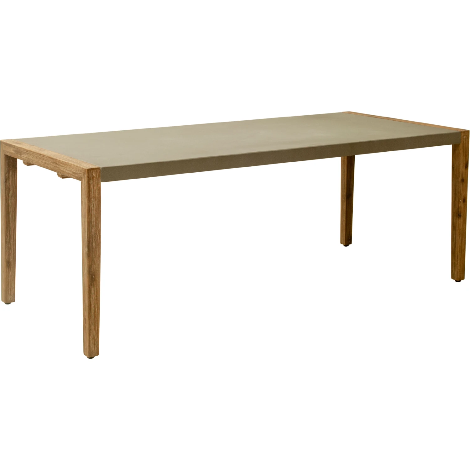 Zuo 704100 Kata Outdoor 79" Dining Table in Gray Faux Concrete & Brushed Acacia Wood